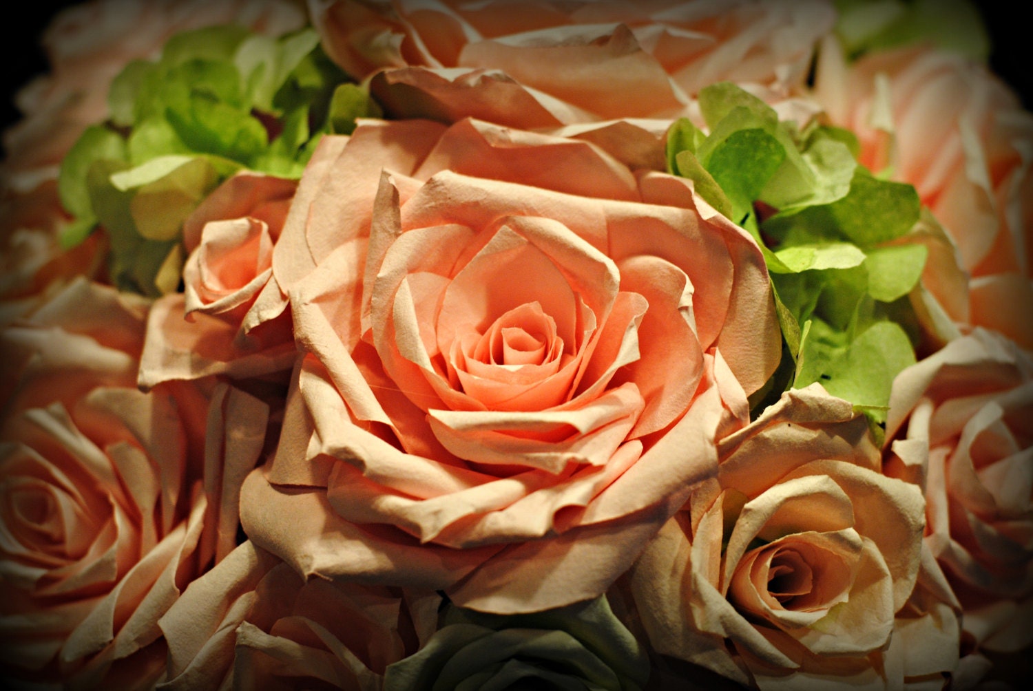 Paper Roses Bouquet Paper Roses and Hydrangeas A Gift of | Etsy