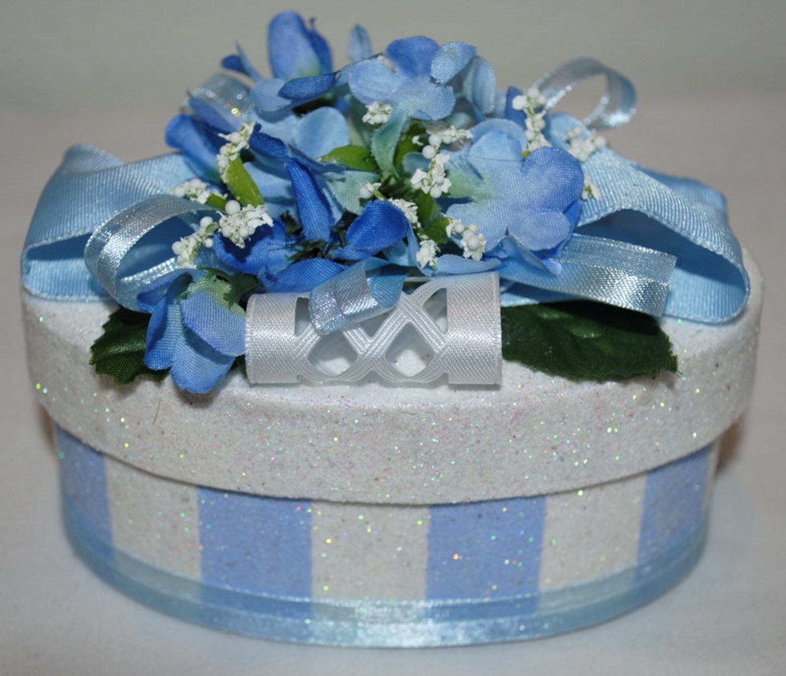 Blue and White Striped Gift Box Keepsake Box Decrated Box - Etsy