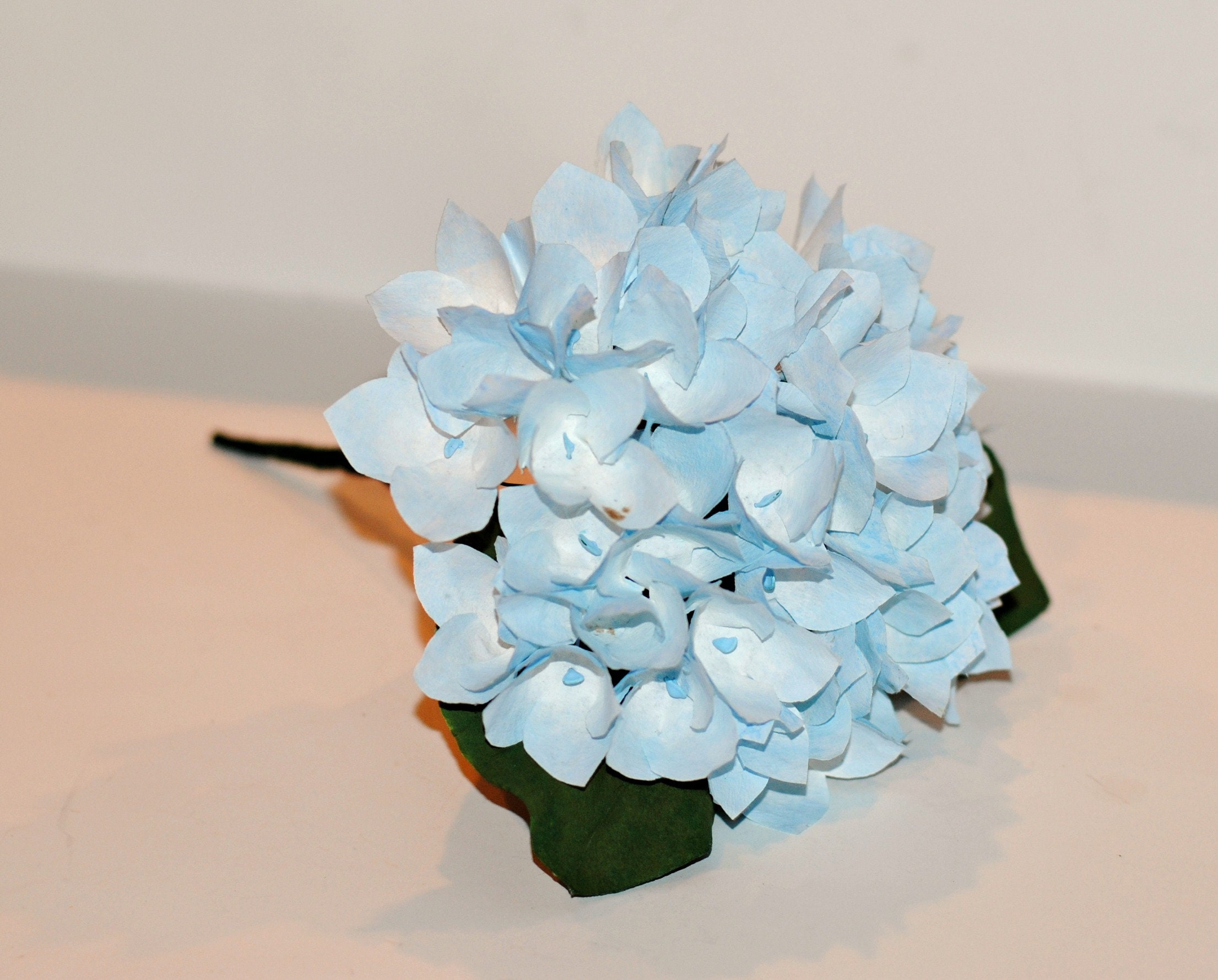 Paper Hydrangea Blue Hydrangeas Handmade Single Stem - Etsy
