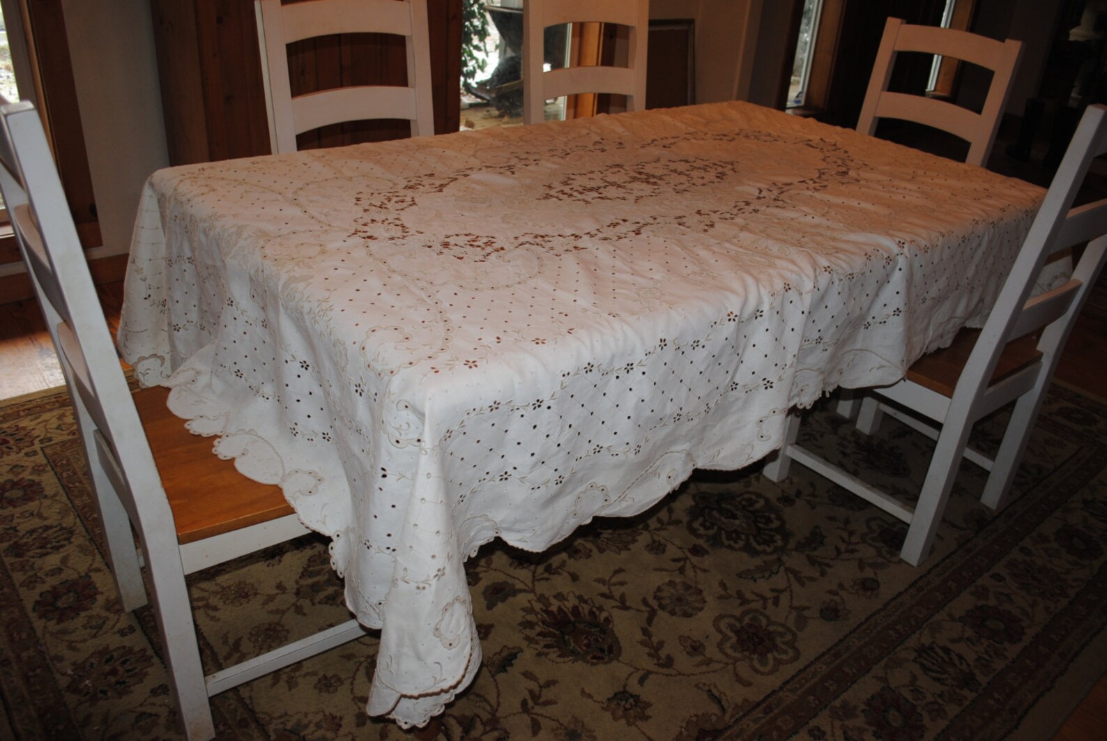 MADEIRA Tablecloth Cut Work Linen Tablecloth 1920's Hand | Etsy