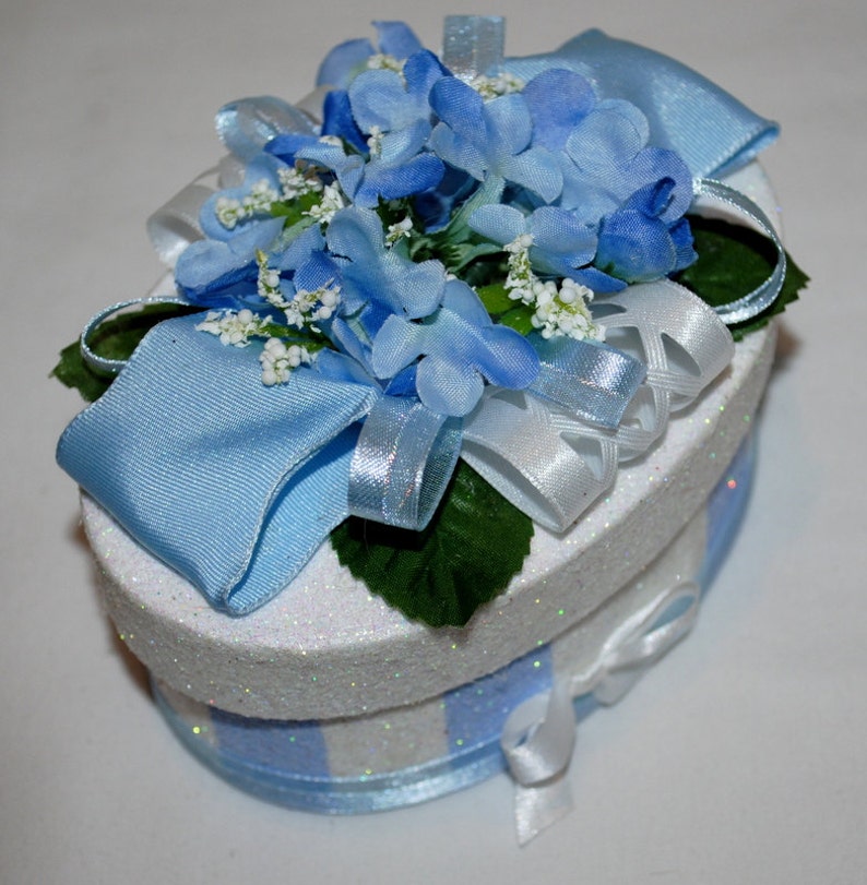 Blue and White Striped Gift Box Keepsake Box Decrated Box | Etsy