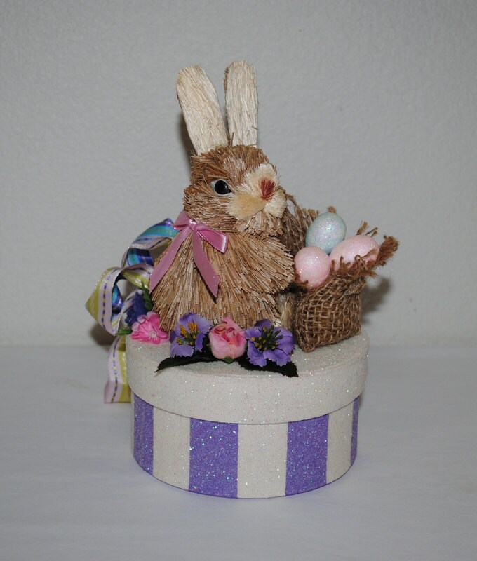 Bunny Decorated Box Straw Bunny Gift Box Keepsake Box Bunny | Etsy