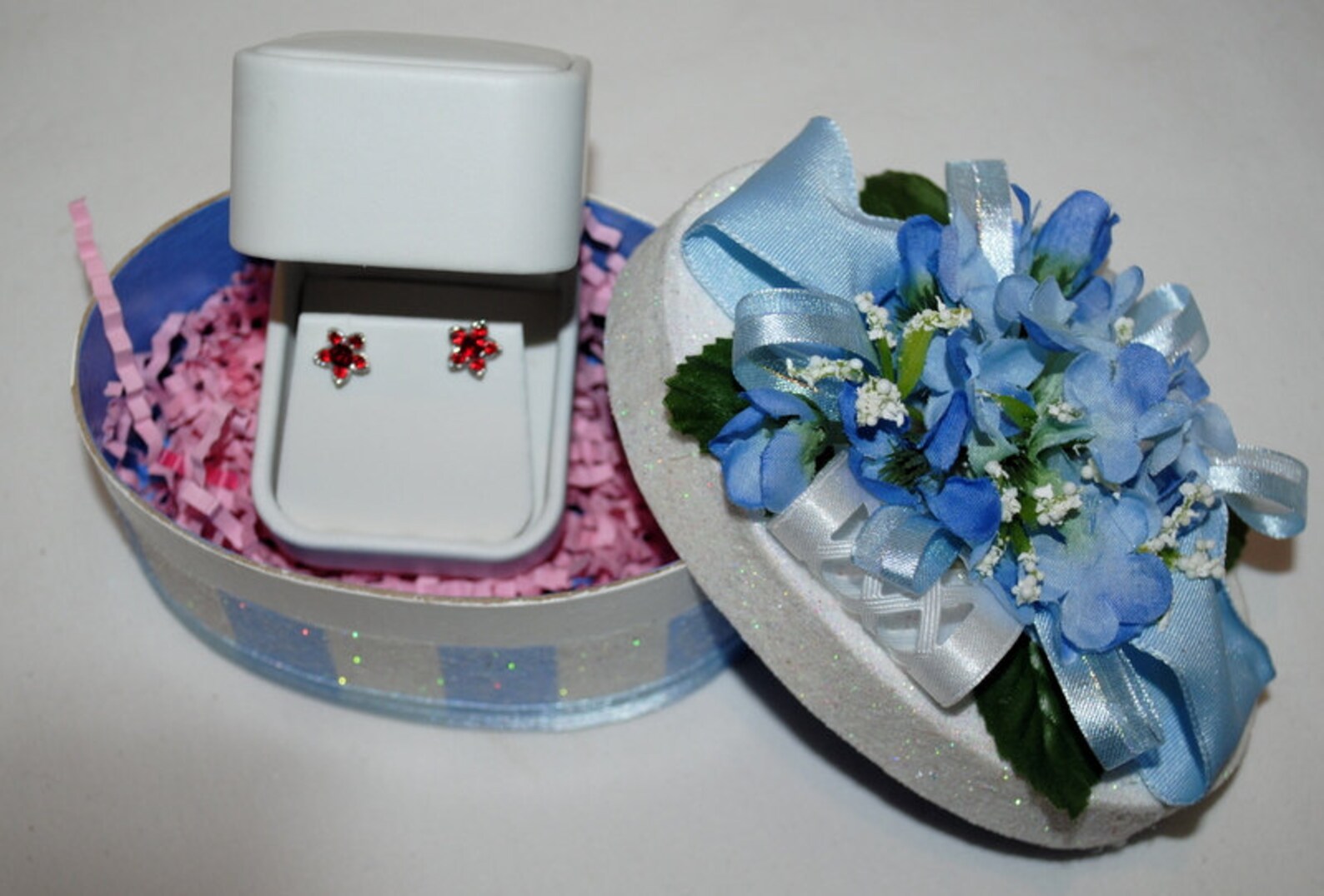 Blue and White Striped Gift Box Keepsake Box Decrated Box - Etsy