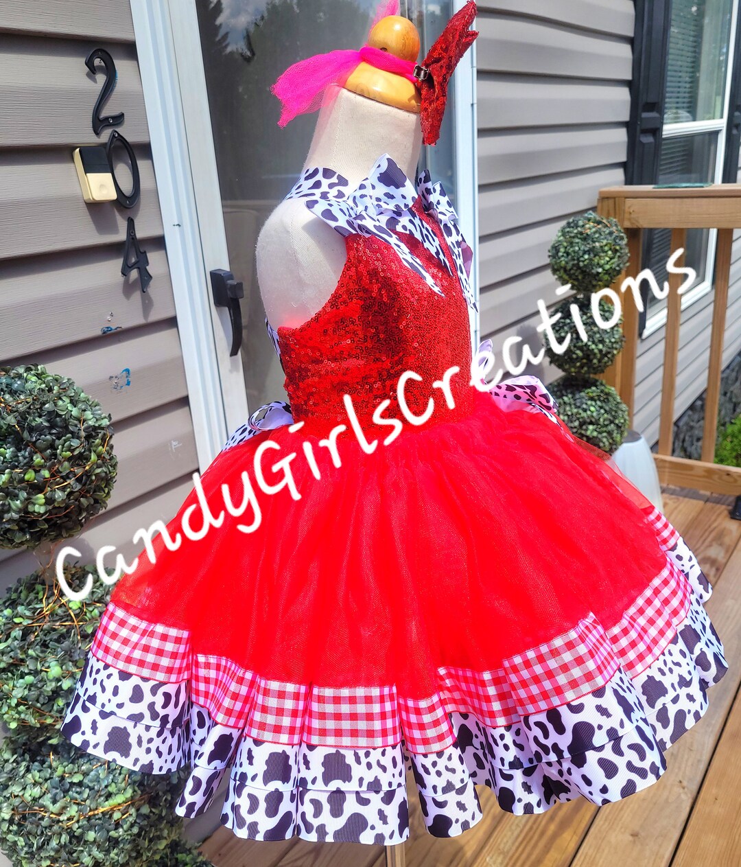 Cow Print Outfit Barnyard Girl Red Cow - Etsy