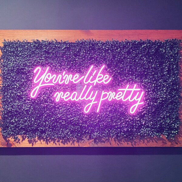 Grass Wall With Neon Sign - Etsy