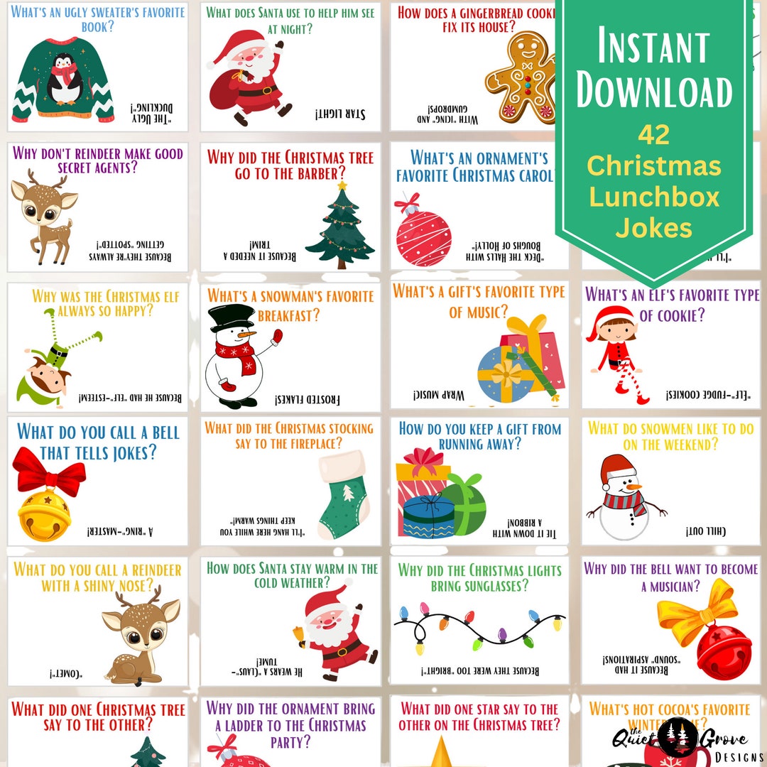 42 Christmas Lunchbox Jokes for Kids, Printable Lunchbox Jokes, and ...