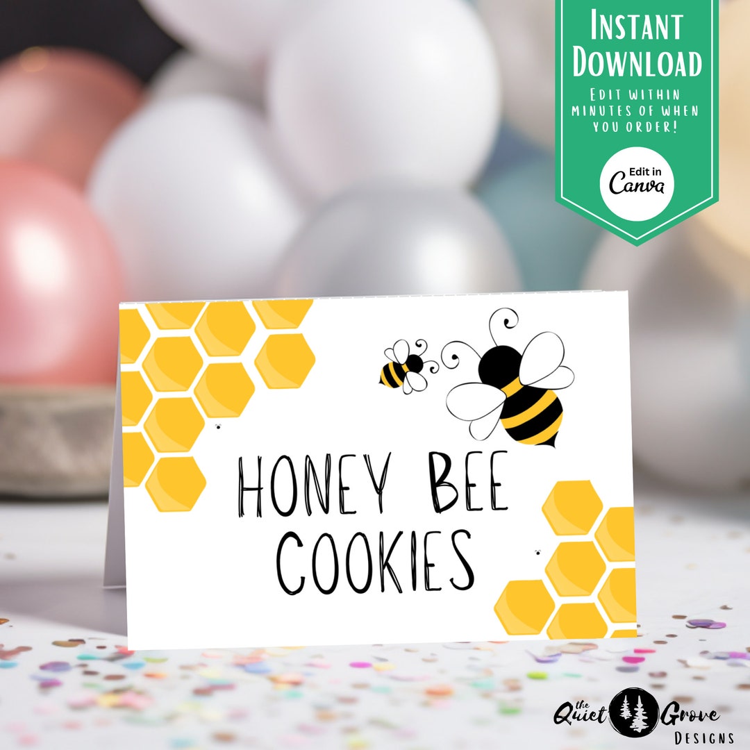 Editable Mother to Bee Baby Shower Food/name Cards, Mother to BEE Baby ...