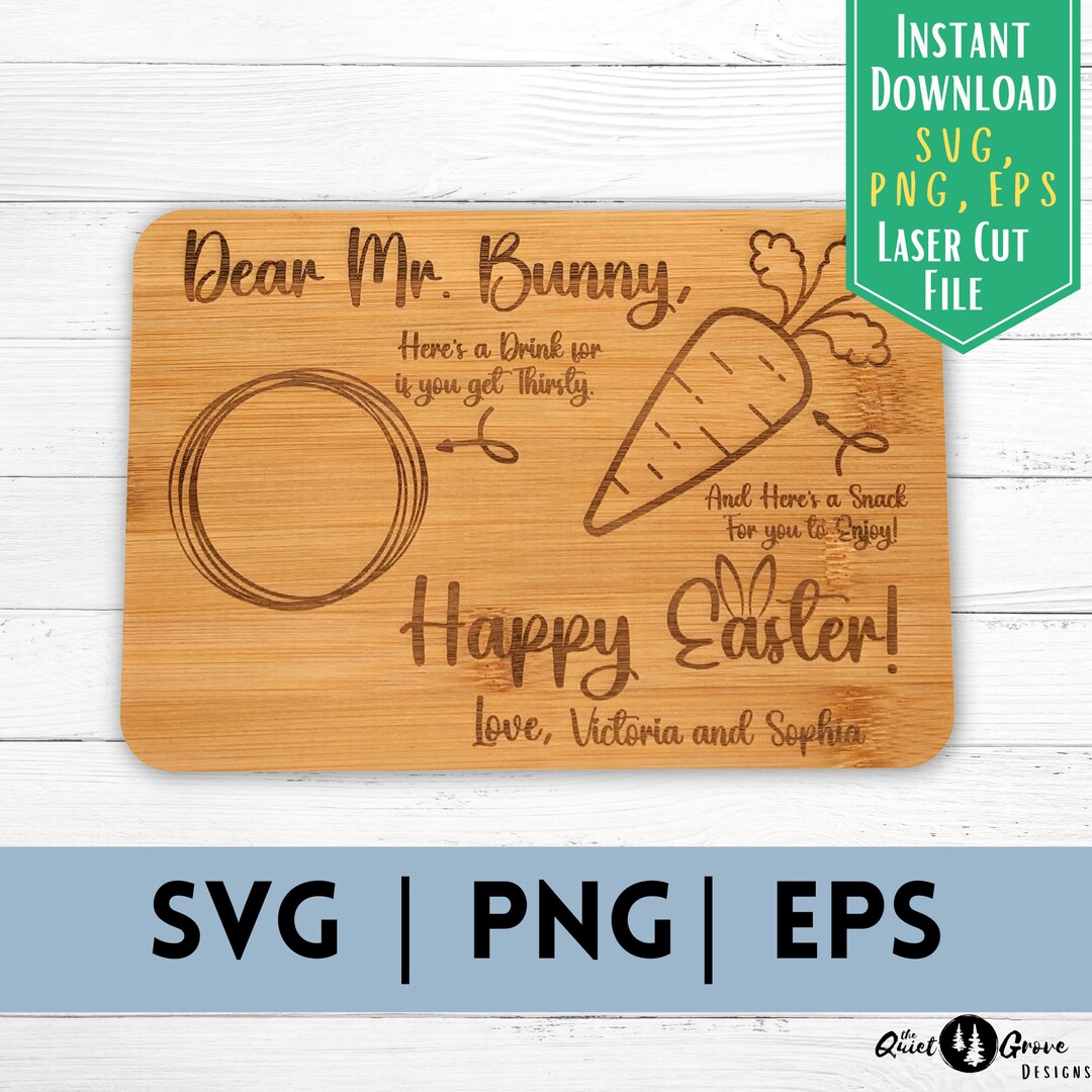 Easter Bunny Tray Laser Cut File, Treats for Easter Bunny, Easter SVG ...
