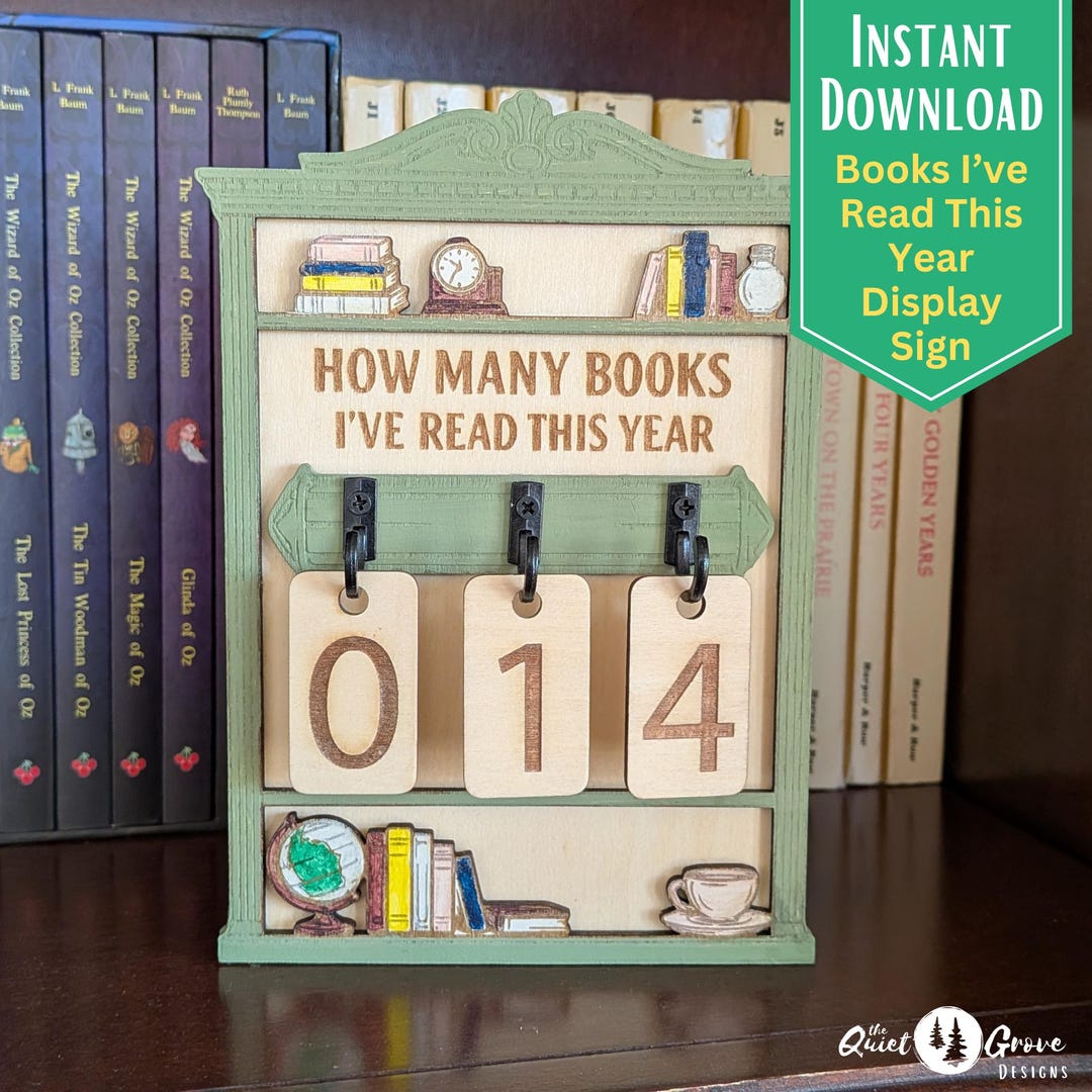 How Many Books I’ve Read This Year Display Sign SVG | Laser Cut File ...