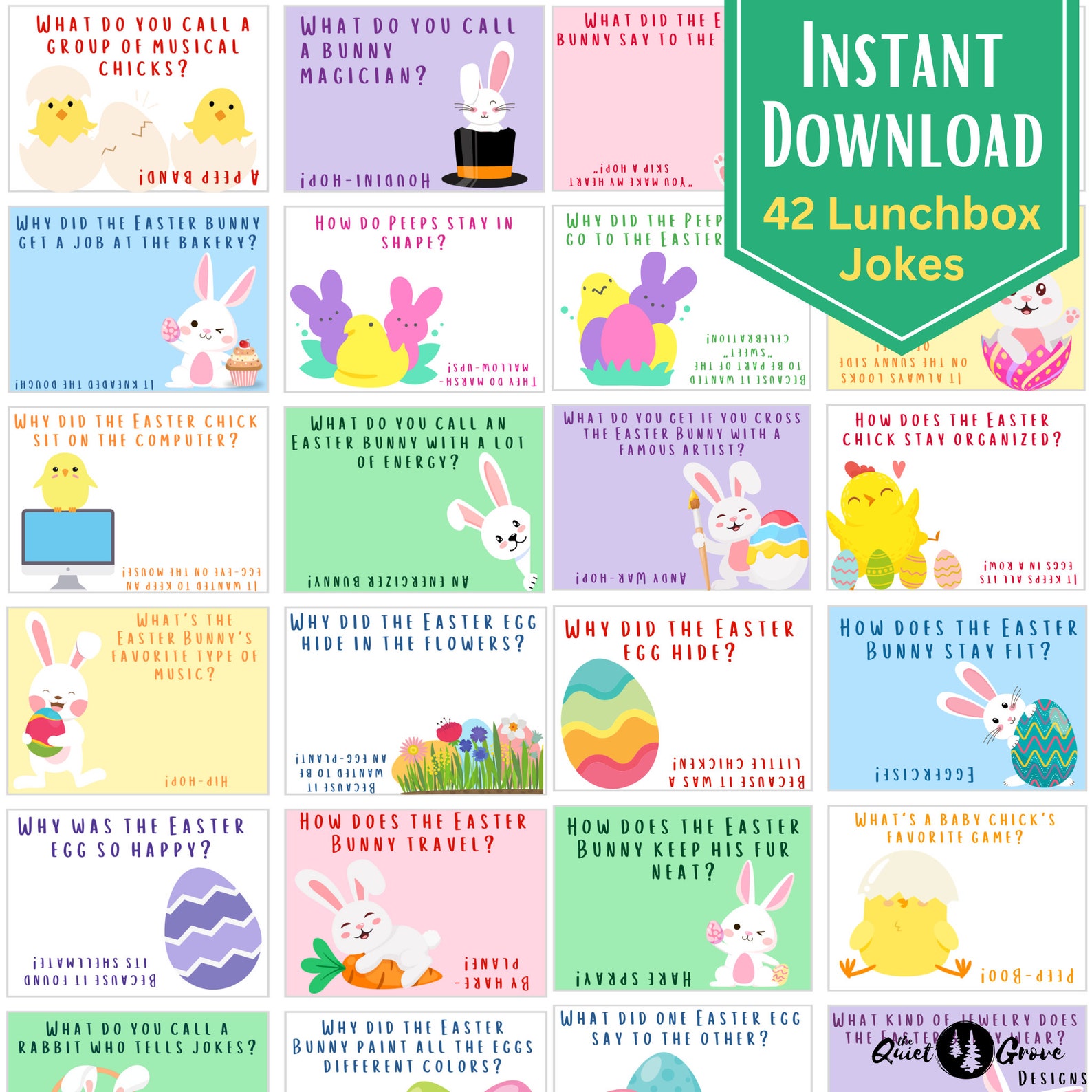42 Easter Lunchbox Jokes for Kids, Printable Lunchbox Jokes, and Notes ...