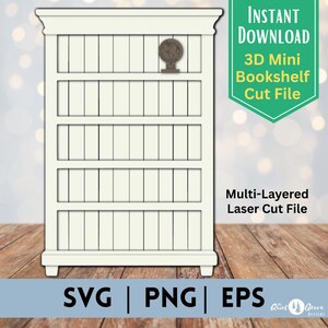 Mini Bookshelf SVG, Multi Layer Laser Cut File, Instant Download, DIY ...