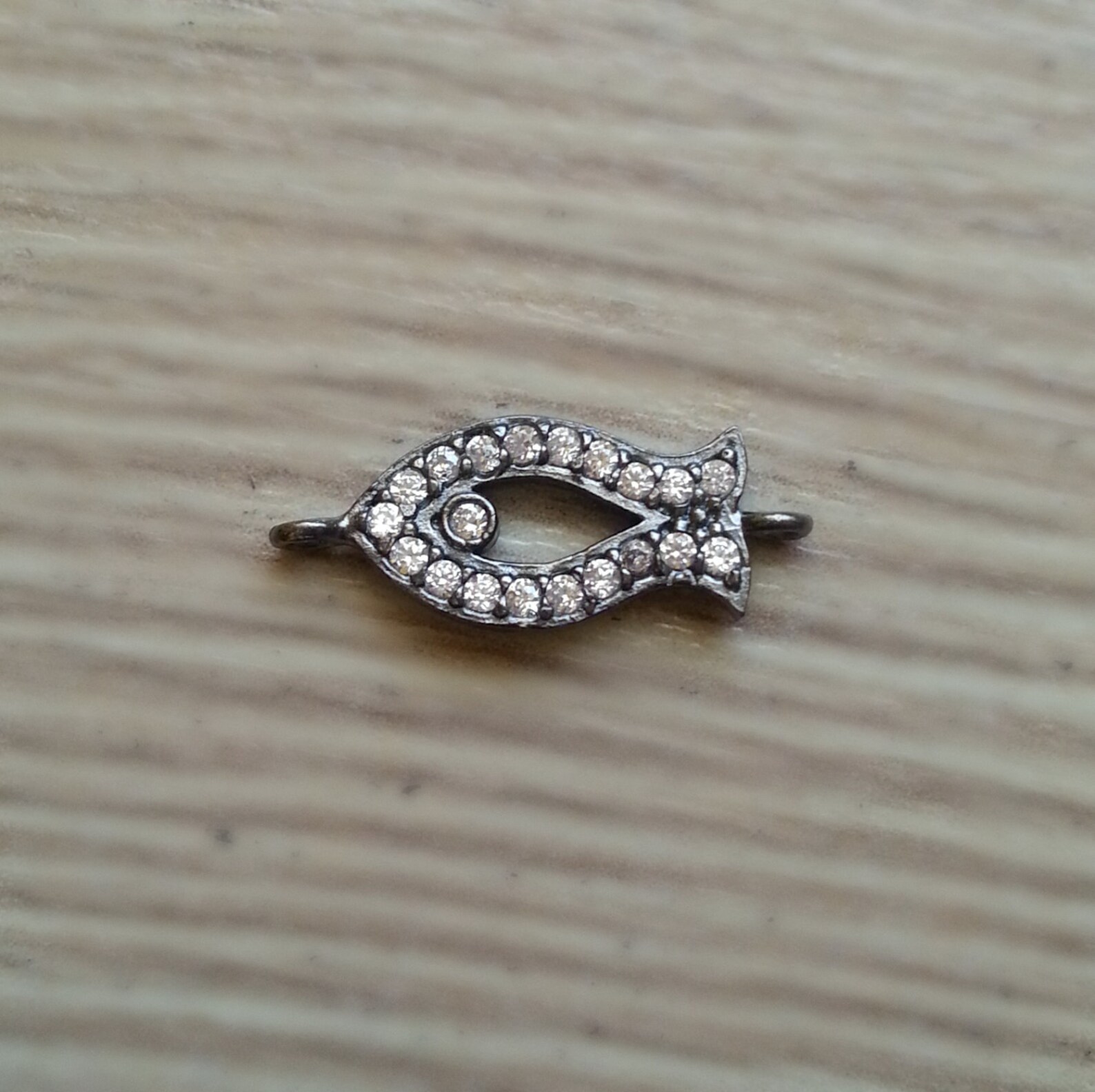 Sterling Silverfish Charm, Lucky Charm, Fish Rhinestone, Sterling ...
