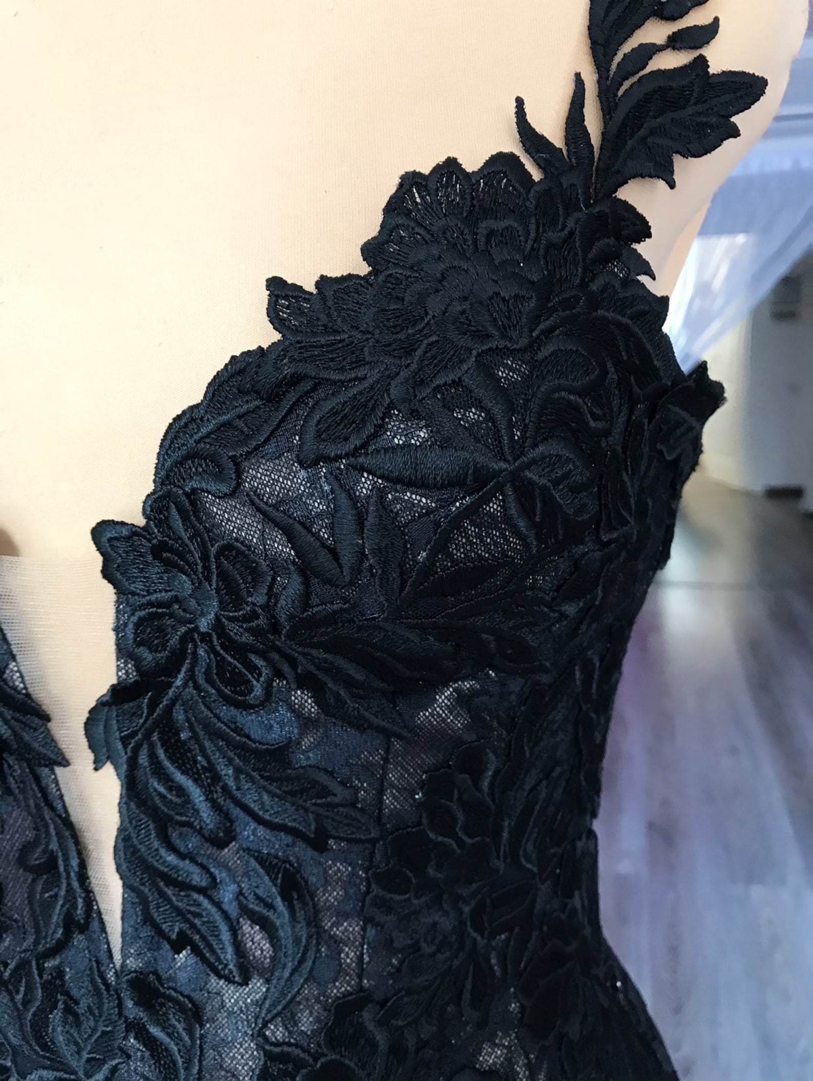 Gothic Black Corset Lace Wedding Dress With Detachable Skirt | Etsy