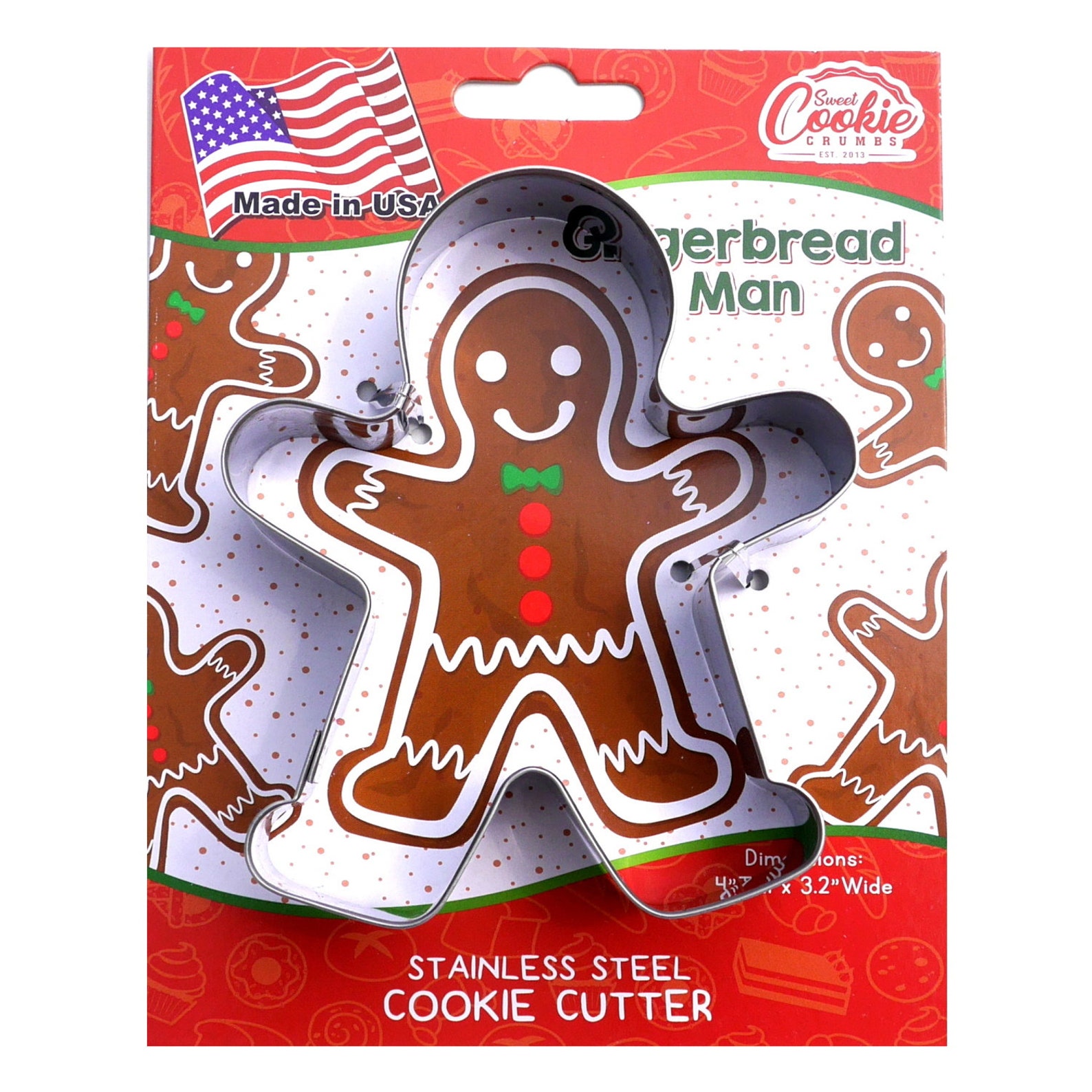 Gingerbread Man Cookie Cutter Stainless Steel Usa Free Etsy