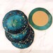Dark Teal & Gold Leaf Handmade Resin Coasters, Modern Style Drink ...