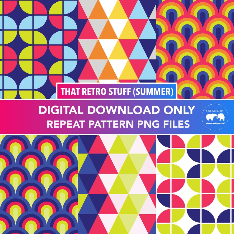 Geometric Digital Wallpaper, Retro Repeat Pattern, Geometric Graphics ...