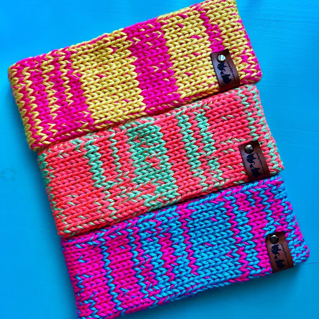 Knit Headwarmer Neon L Handmade Knit Ear Warmer Womens Winter Head ...