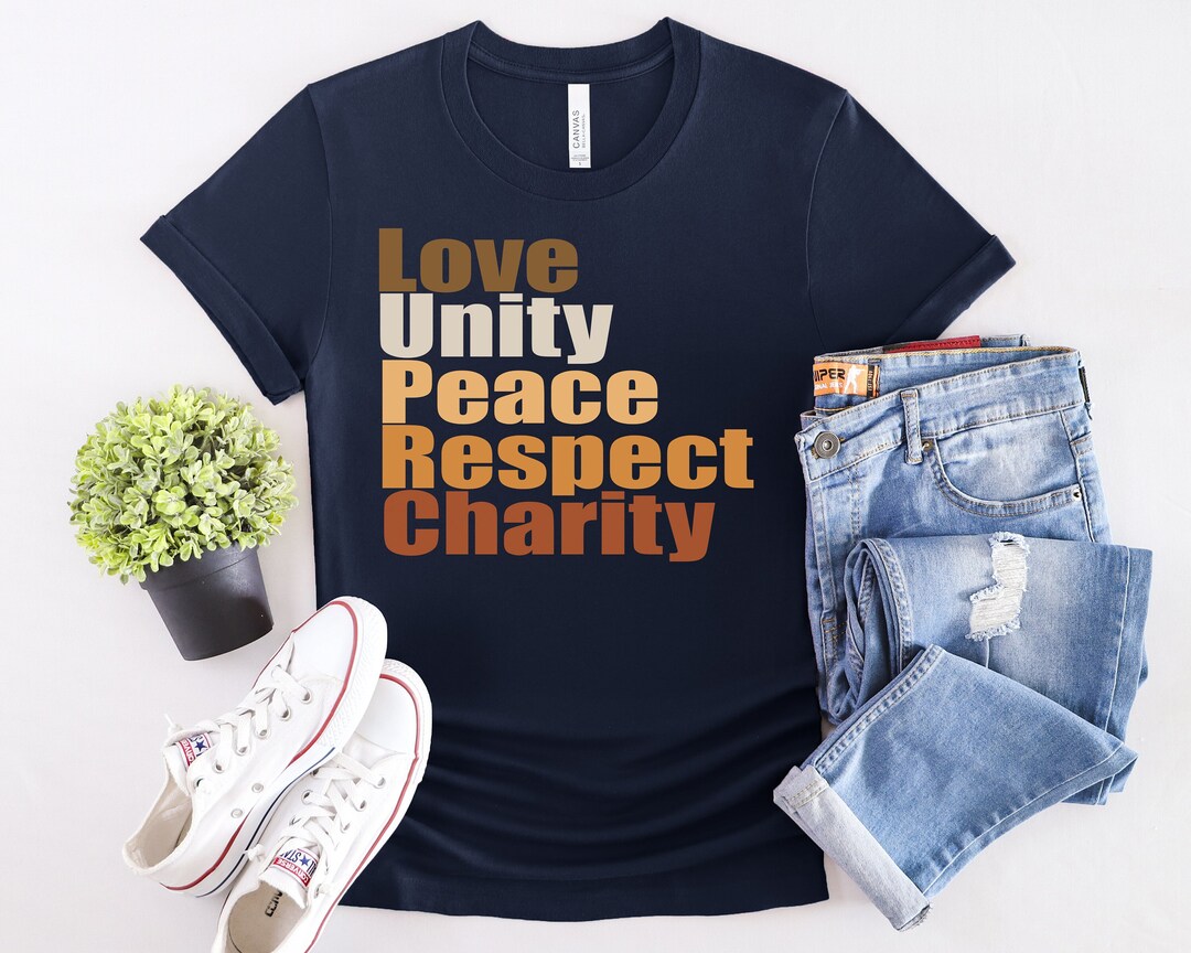 Love, Unity, Peace | African American, Inspirational Melanin Tee, Shirt ...