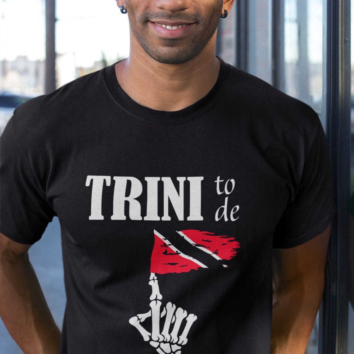 Trini to D Bone Trinidadian Halloween Shirt for Trinidad and Tobago Men ...