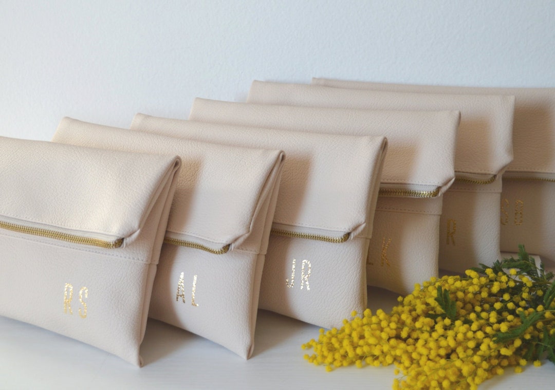 Set of 6 Personalized Foldover Clutches With Custom Message ...