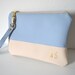 Light Blue and Cream Wristlet With a Custom Message Inside, Gift for ...