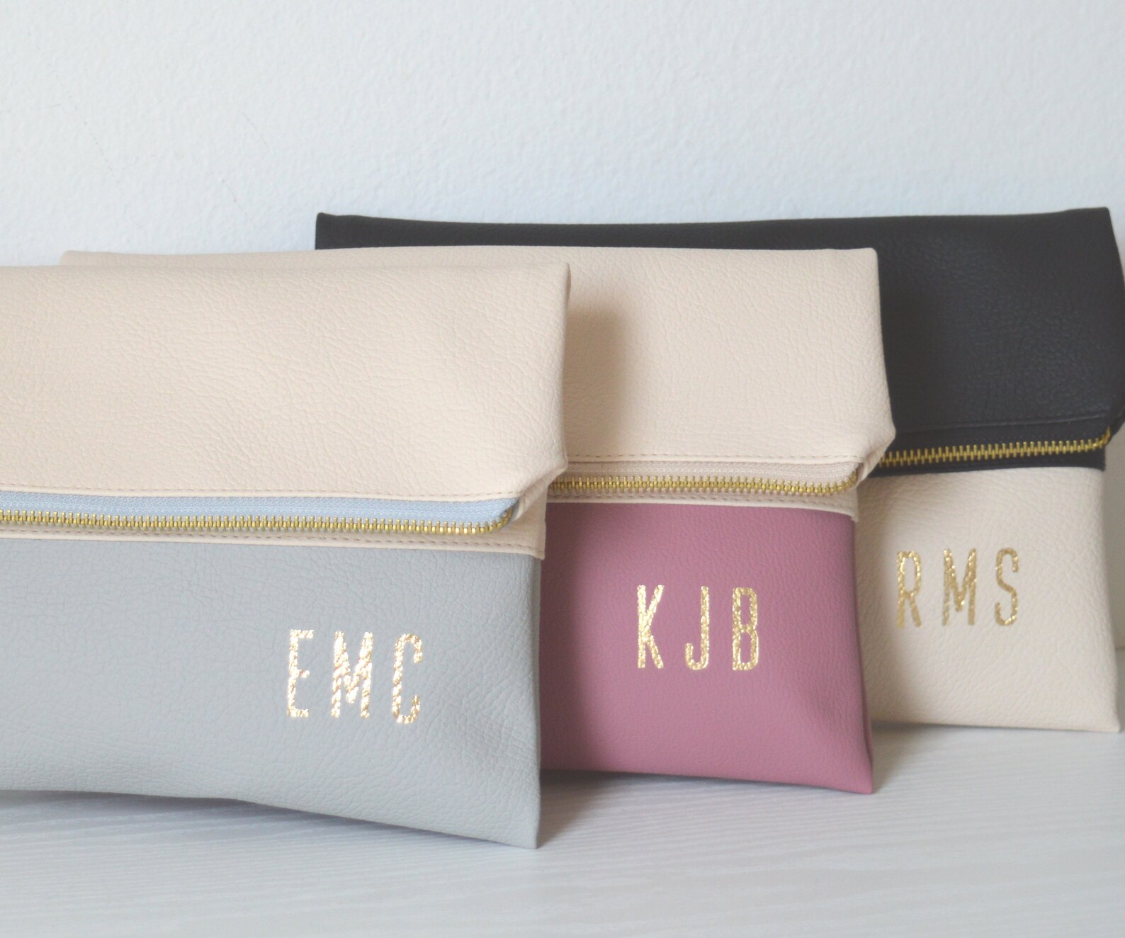 Set of 3 Foldover Clutches Personalized Bridesmaid Gift - Etsy