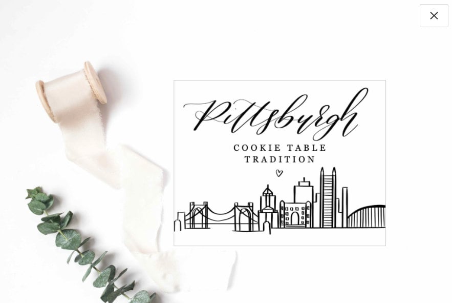 Pittsburgh Cookie Table Sign With Heart - Etsy