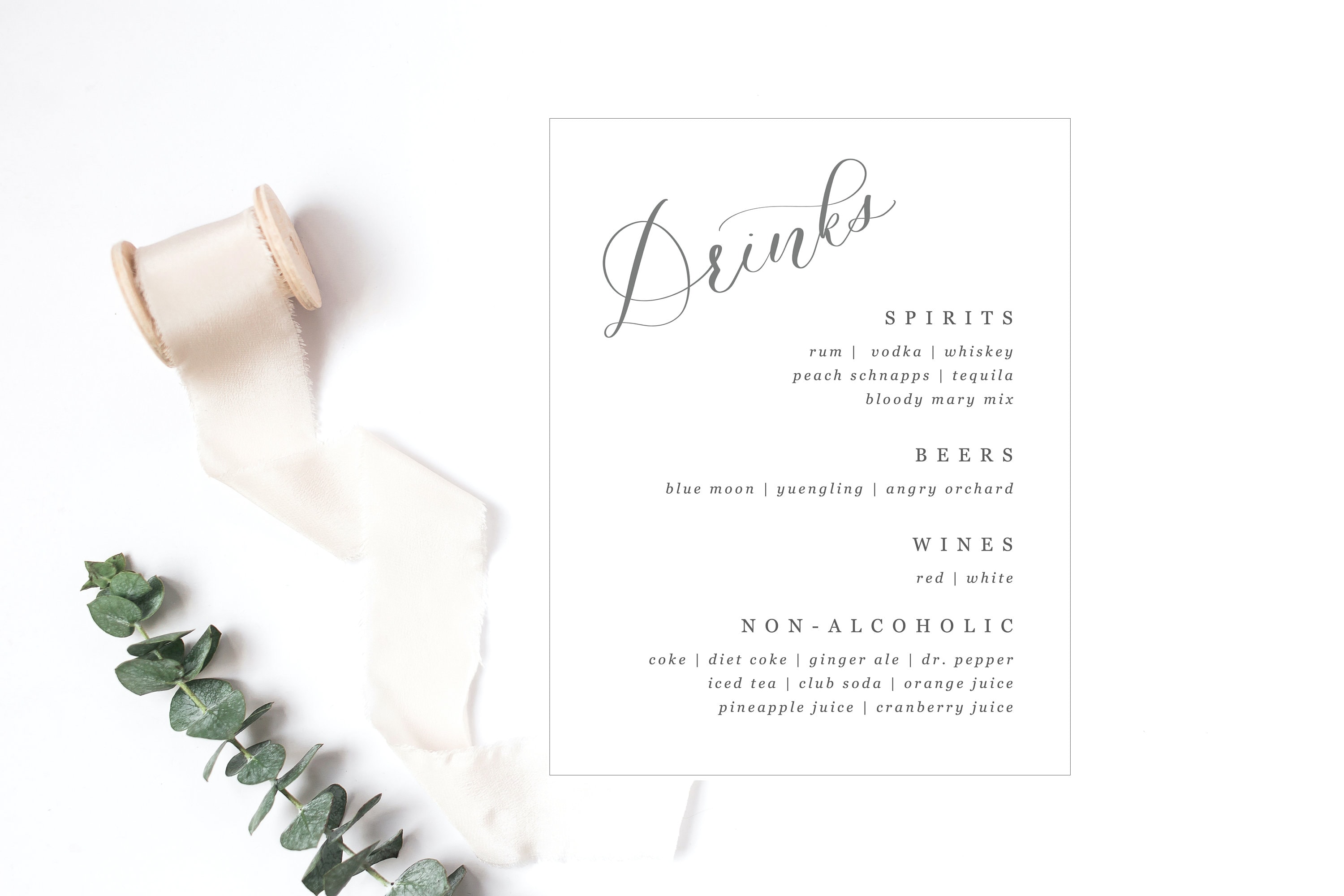 EDITABLE Bar Menu Sign - Etsy