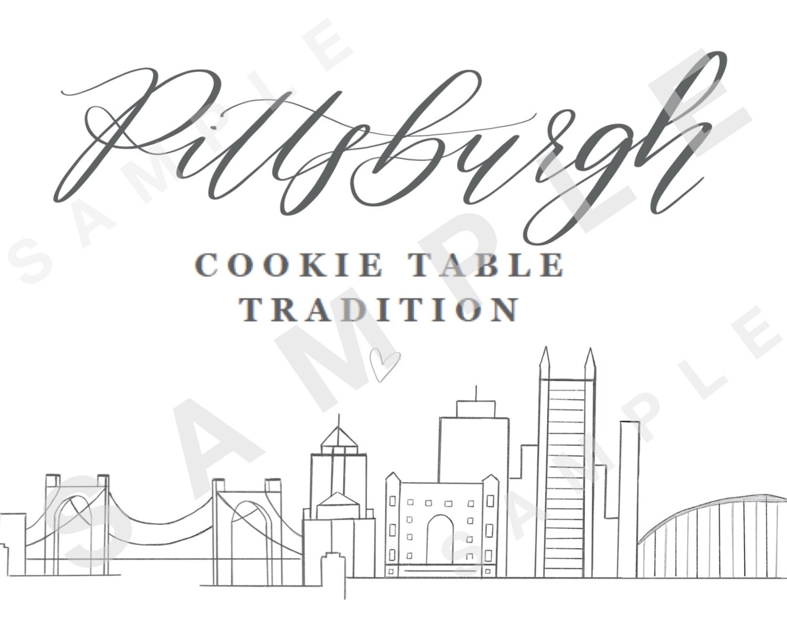 Pittsburgh Cookie Table Sign With Heart - Etsy