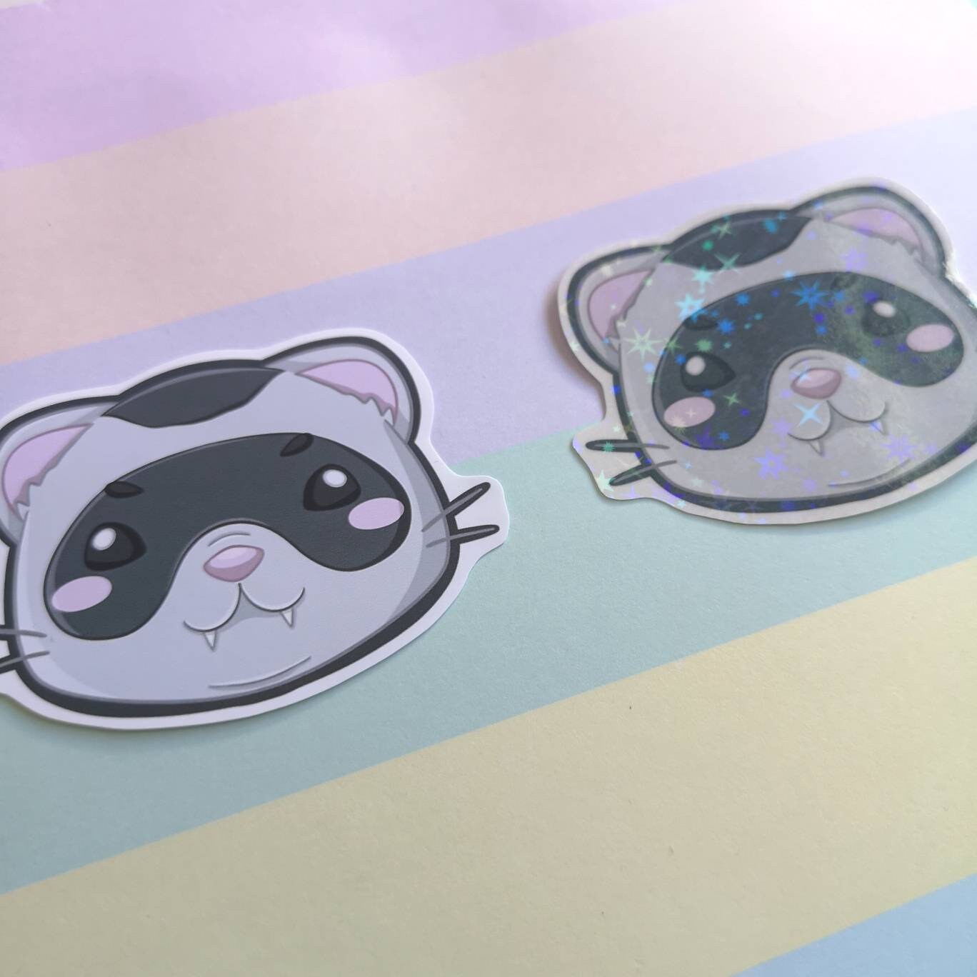 Cute Kawaii Ferret Face Stickers Bandit Sandy Albino Black - Etsy UK