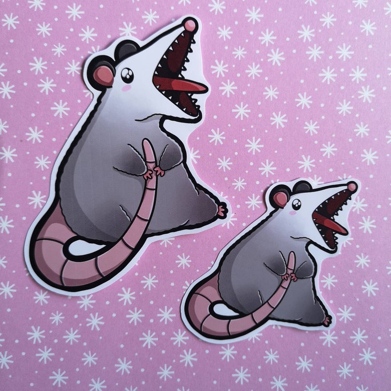 Cute Kawaii Screaming Possum Holding Tail Natural Grey | Etsy