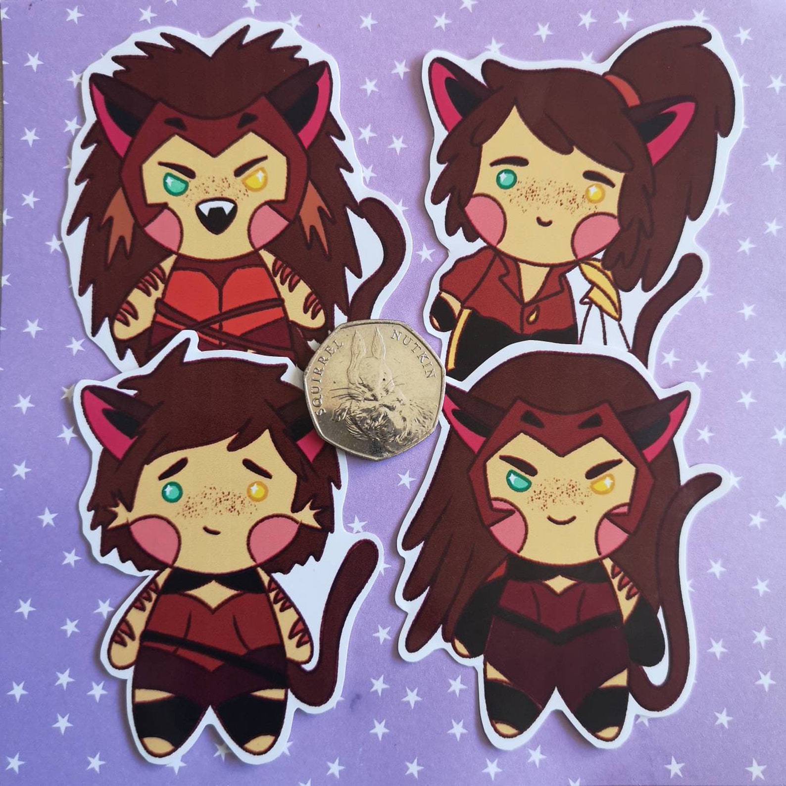 Cute Kawaii Catra She Ra Chibi Stickers 4 Pack | Etsy