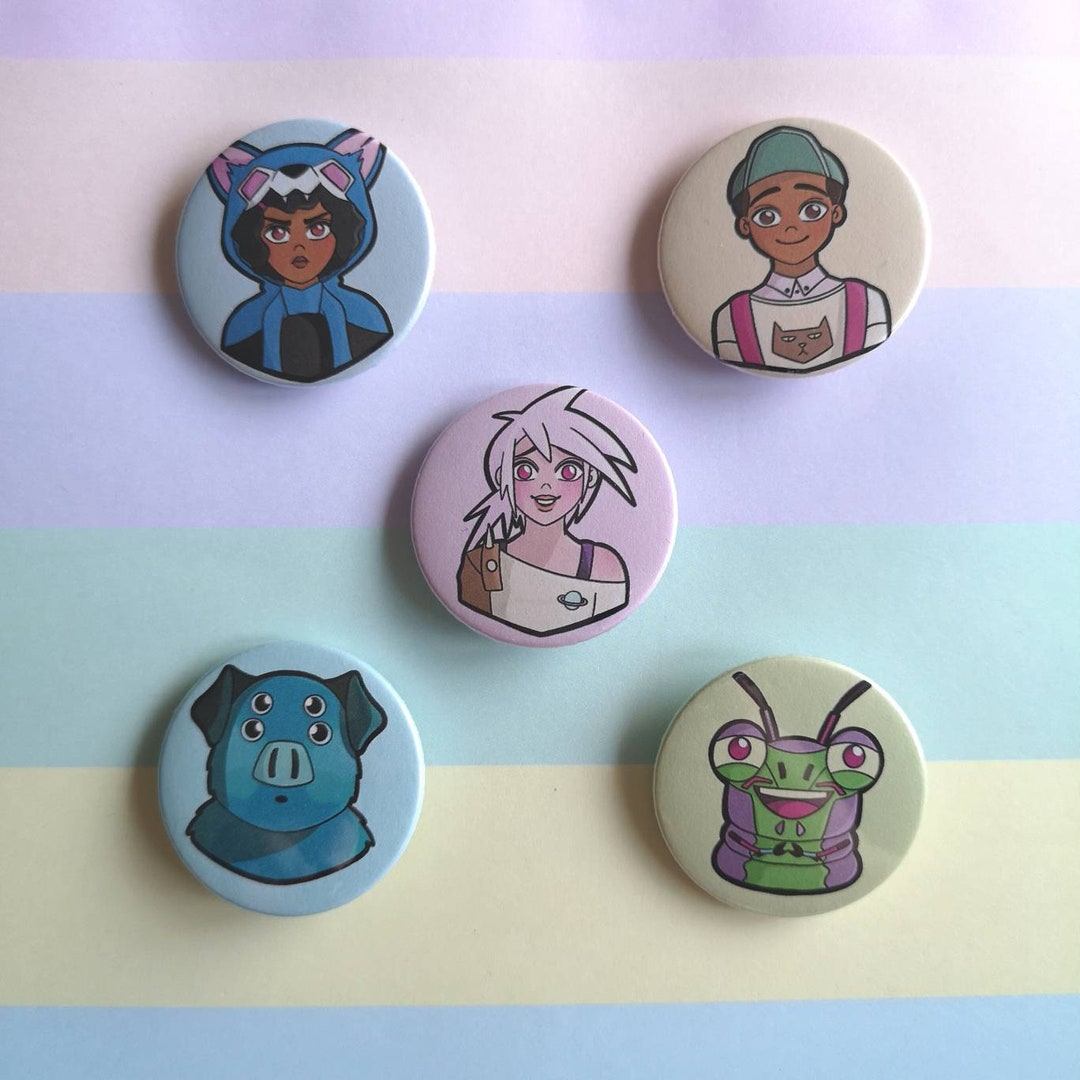 Cute Kawaii Kipo Mandu Dave Set of 4 or 5 38mm Badge Pins - Etsy