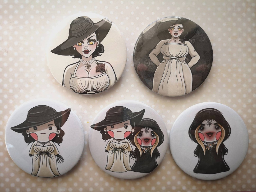 Cute Kawaii Spooky Lady Dimitrescu Small 38mm or Large 58mm - Etsy UK