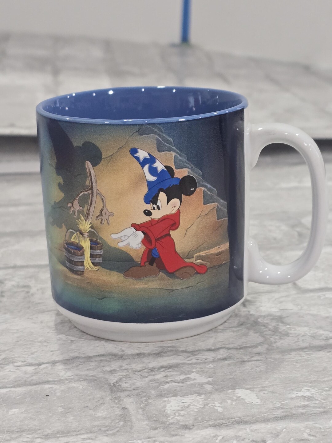 Disney 90s Mickey Mouse Fantasia Wizard Ceramic Coffee Mug Made in ...