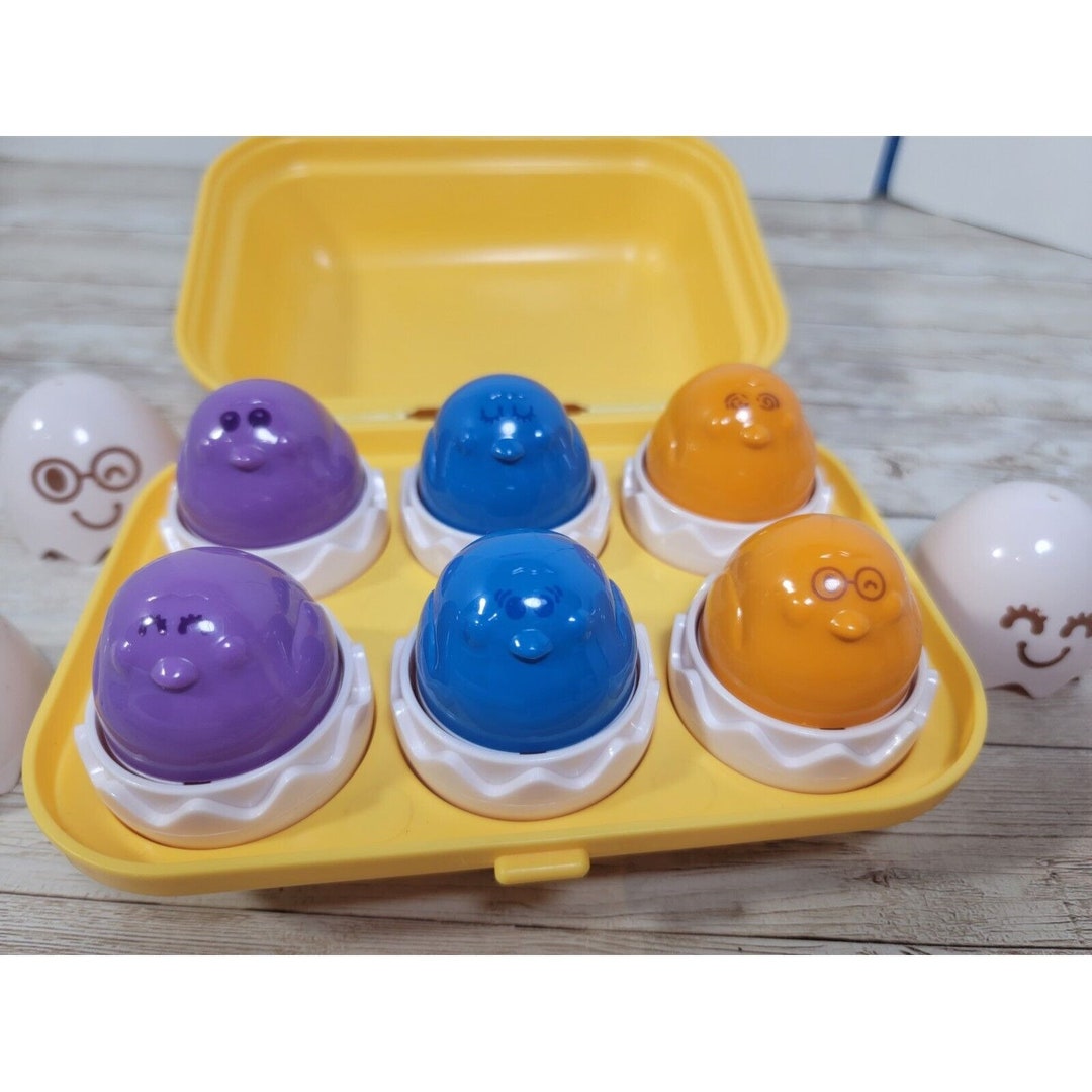 1993 Vintage Tomy Hide N Squeak Eggs Shape Color Sorting Carton ...