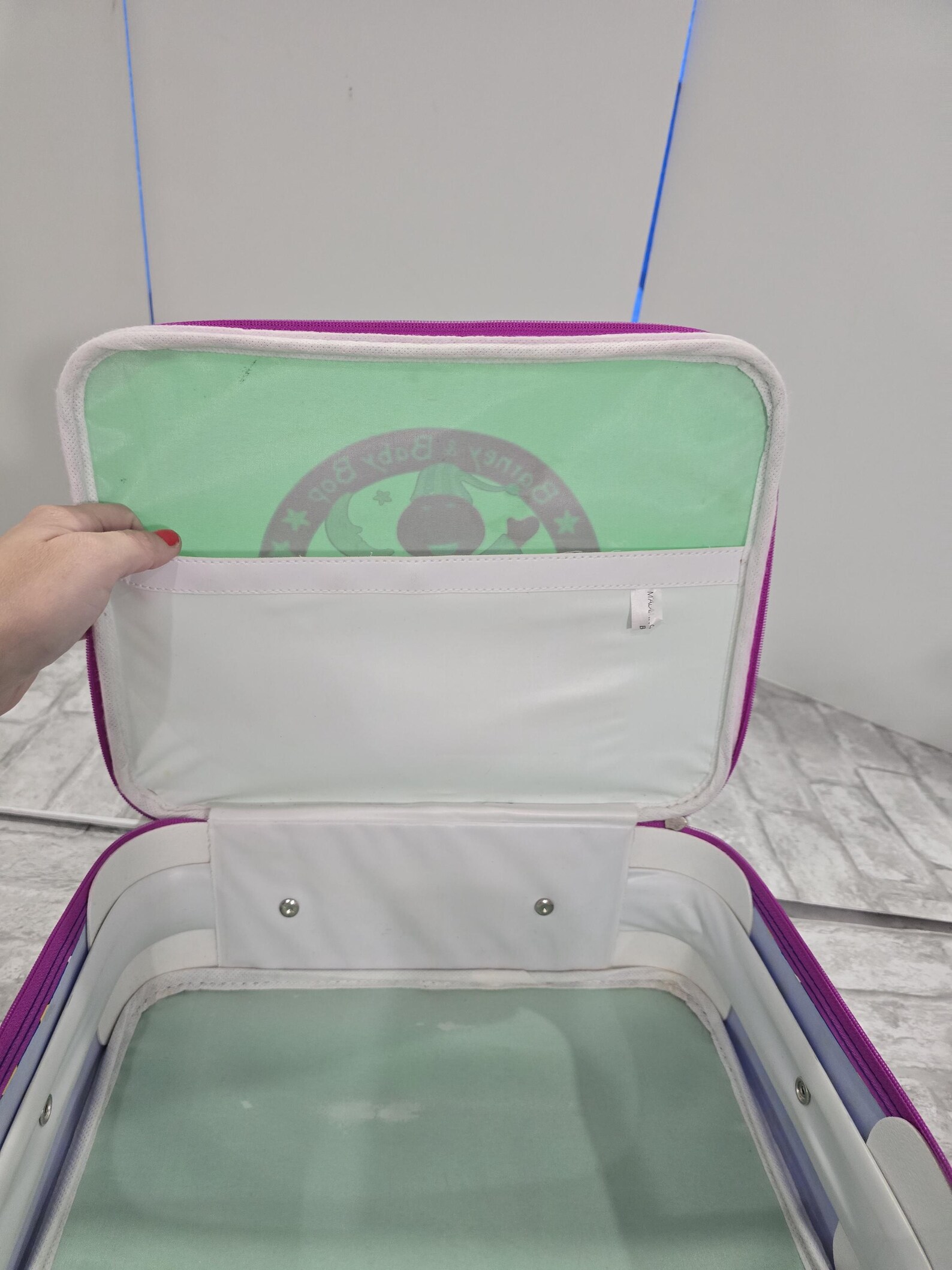 Vintage 1993 Barney Baby Bop Purple Luggage Suitcase Vinyl TV Show Kids ...