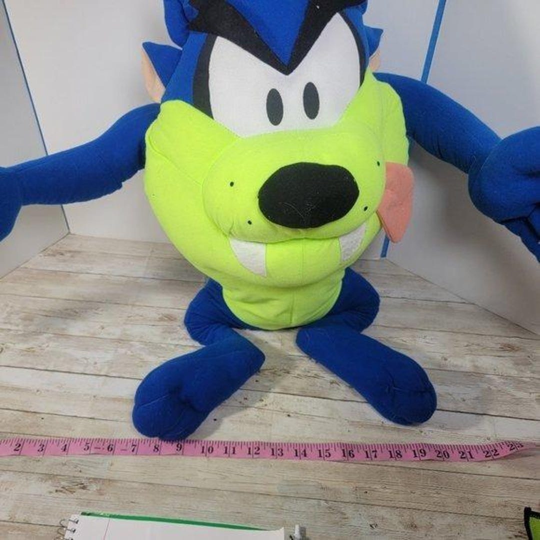WB Neon Blue Yellow Taz 25” Doll Looney Tunes Toy Factory Tazmanian ...