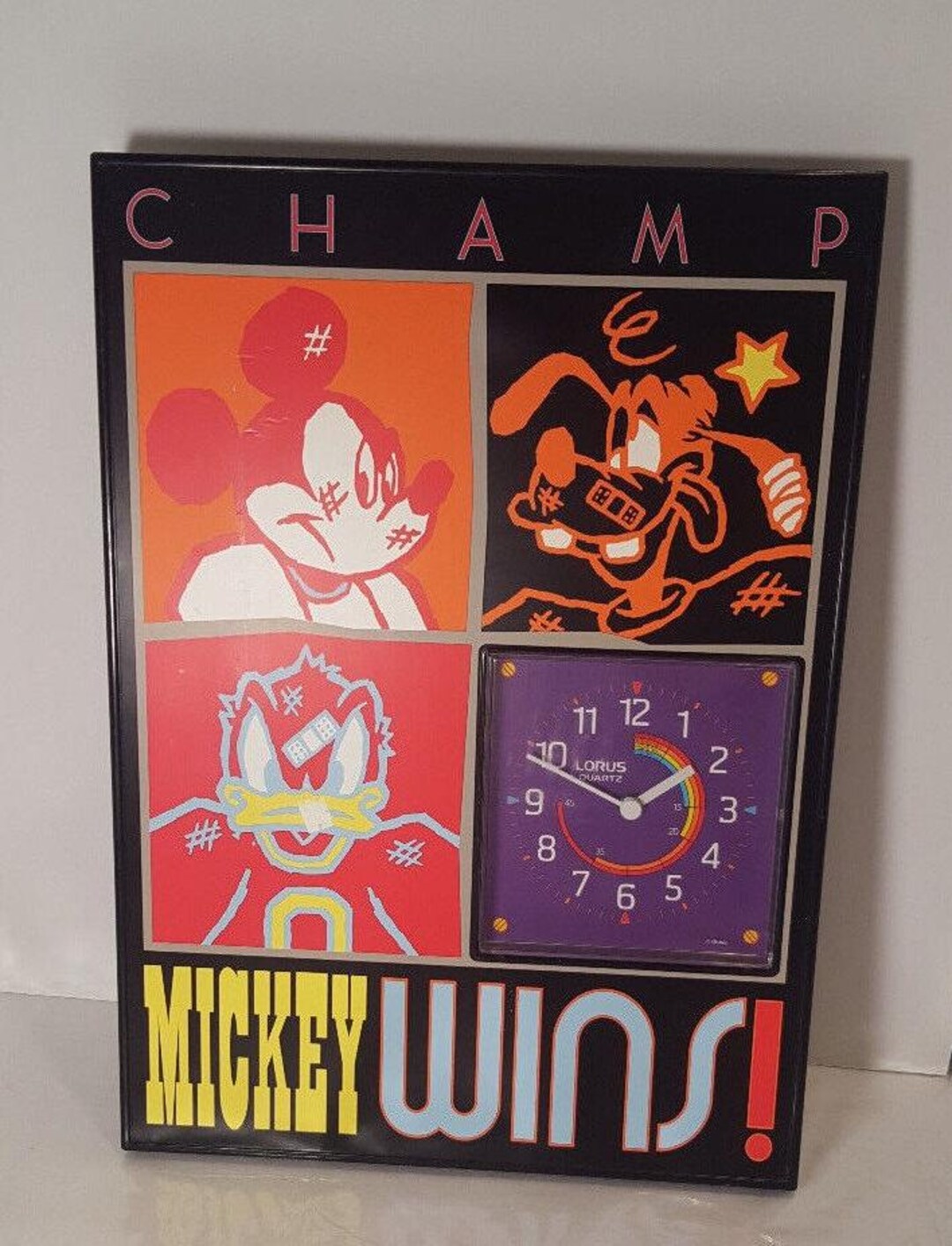 Vtg Mickey Mouse Collectible Lorus Quartz CHAMP MICKEY WINS Goofy ...