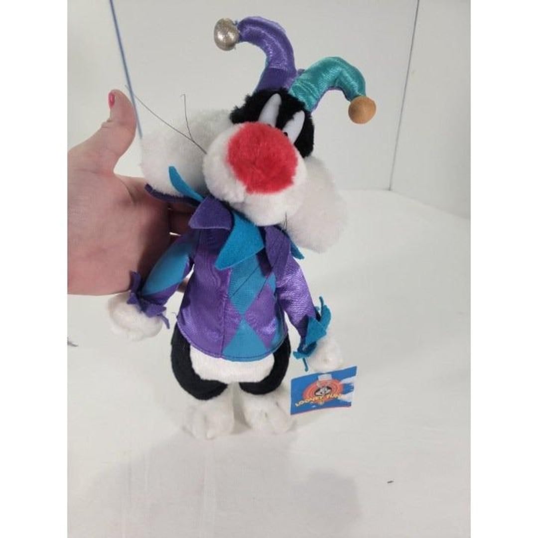 Warner Bros. 1997 Sylvester the Cat Jester 10 Looney Tunes Stuffed ...