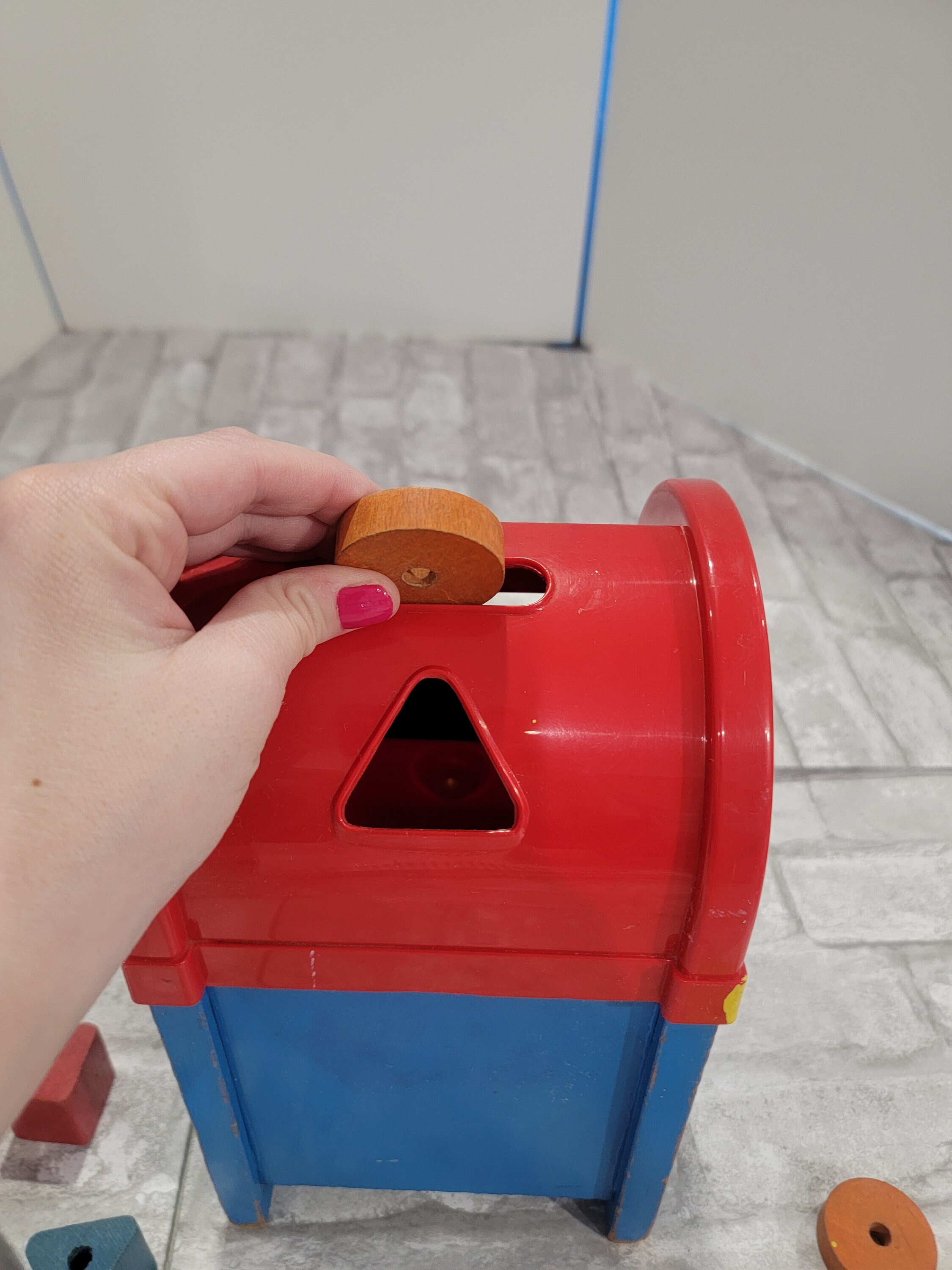 Vintage Playskool Postal Station Shape Toy Mail Box With 9 Wooden ...