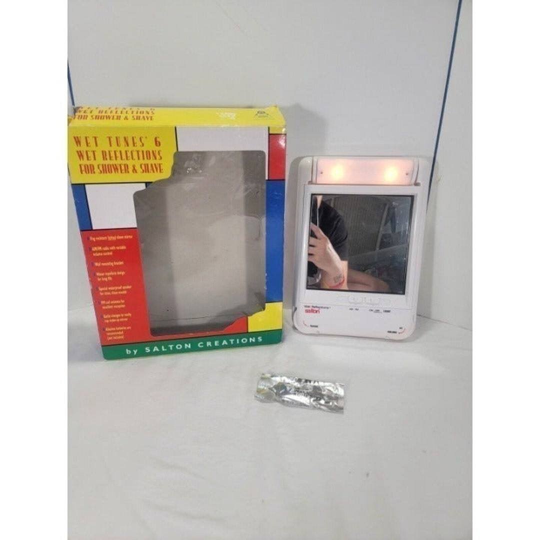Vintage 1994 Salton Wet Tunes 6-shower Radio Fogless Shaving Mirror ...