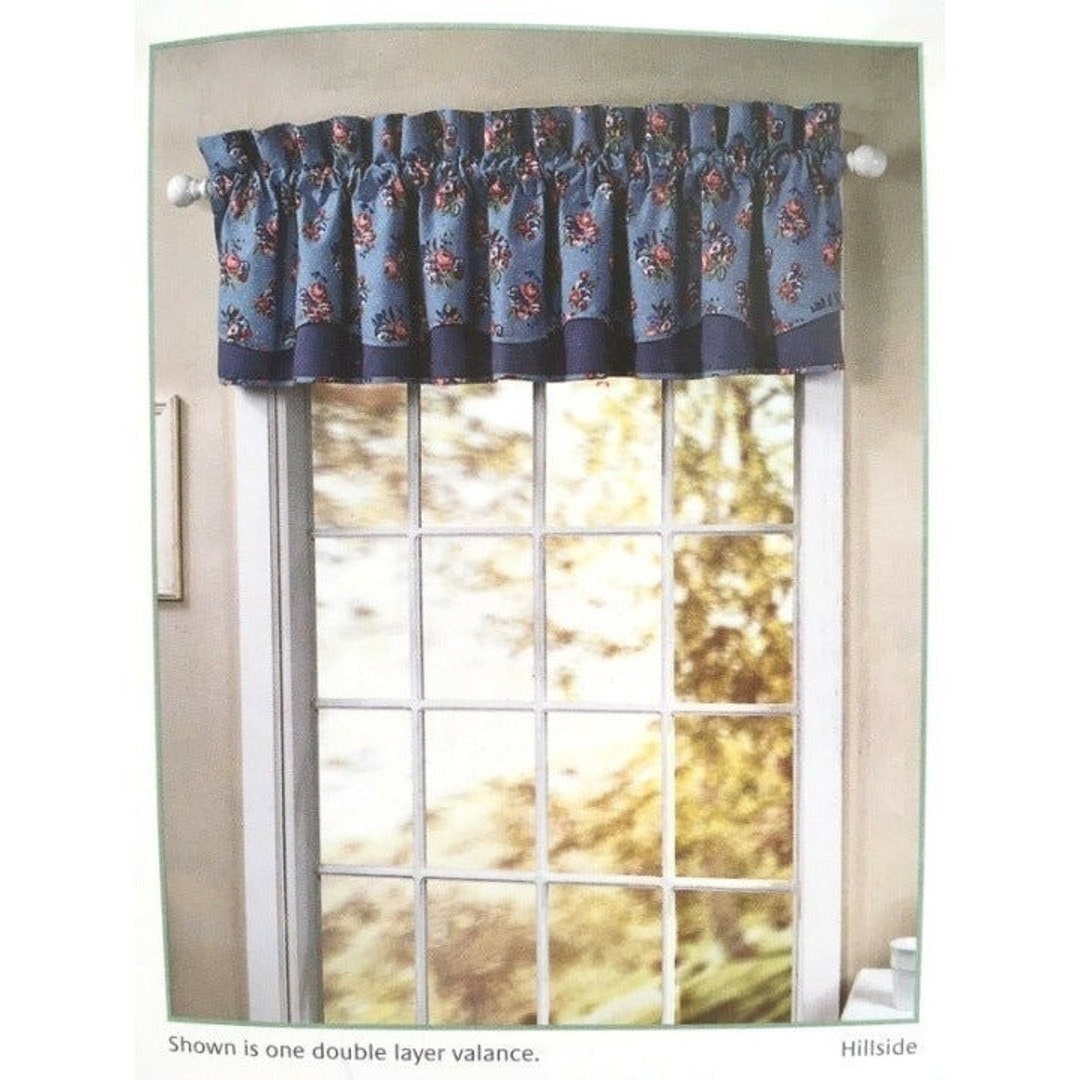 2pc Waverly Garden Room Cottage Collection Hillside Blue Valance 72 X ...
