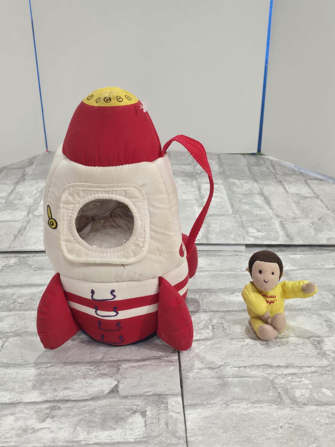 GUND Rocket Ship Curious George Spaceship Astronaut Plush Rare Vintage ...