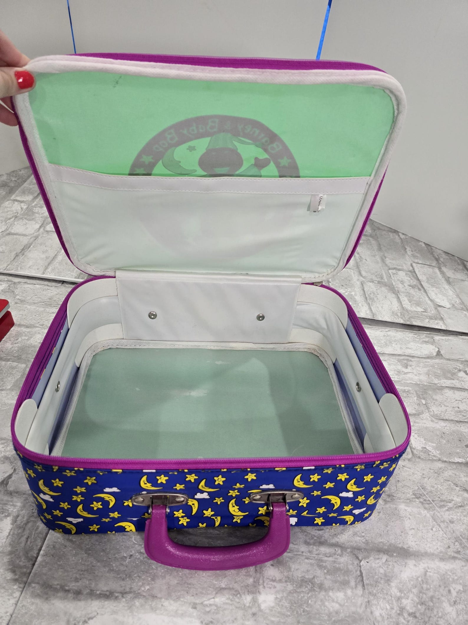 Vintage 1993 Barney Baby Bop Purple Luggage Suitcase Vinyl TV Show Kids ...
