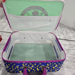 Vintage 1993 Barney Baby Bop Purple Luggage Suitcase Vinyl TV Show Kids ...