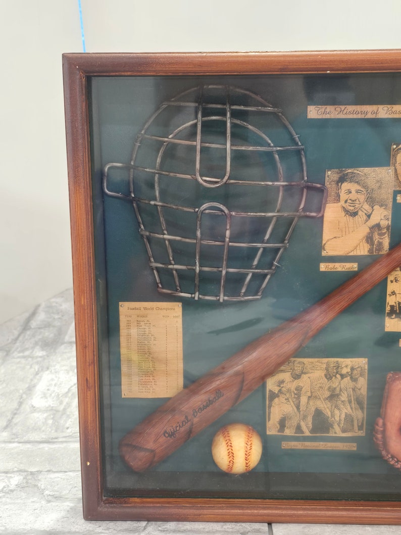 Baseball Decor the History of Baseball Shadow Box Display Case Ruth ...
