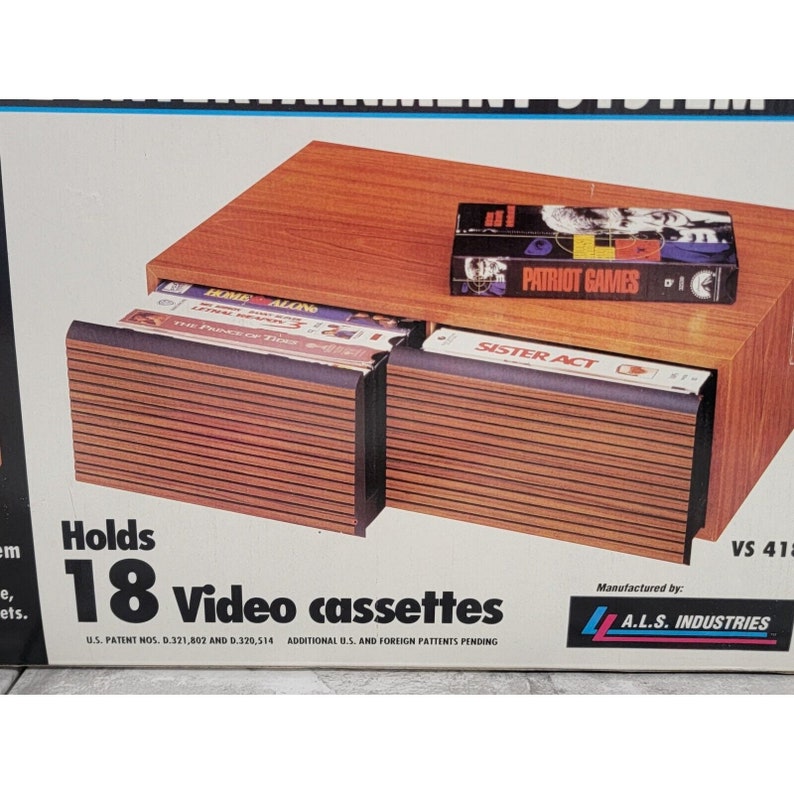 VHS Video Cassette Cabinet Stackable Vintage 1993 Stak Plus NOS Holds ...