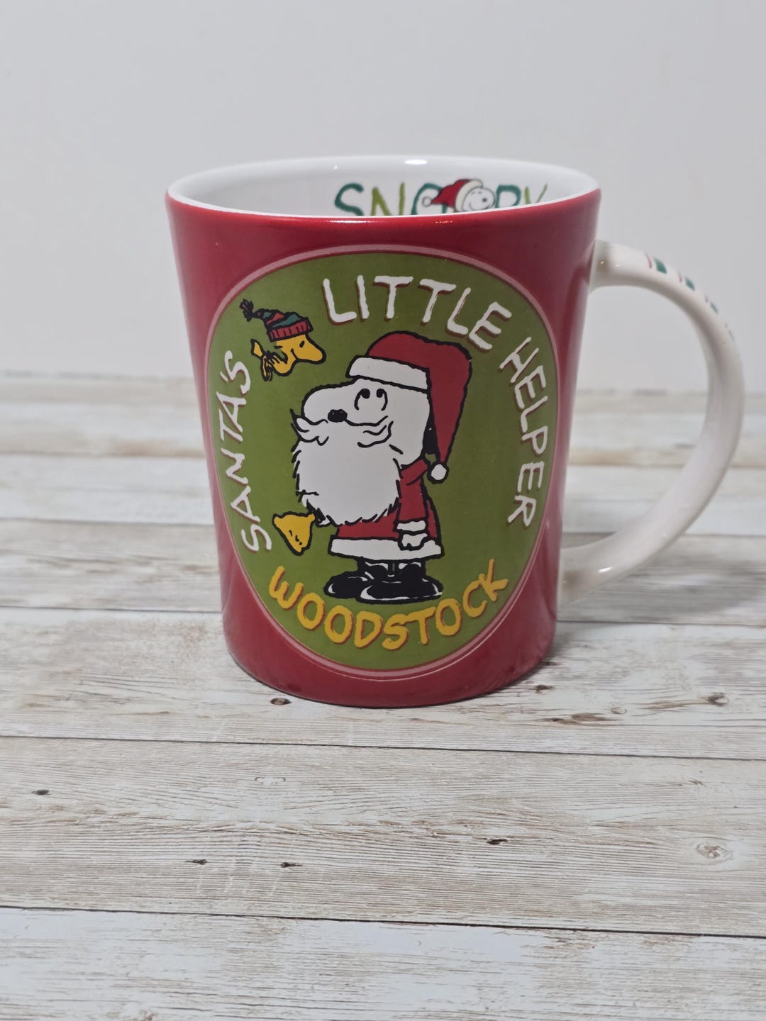 Charlie Brown Snoopy Peanuts Woodstock santa's Little Helper Mug/cup - Etsy