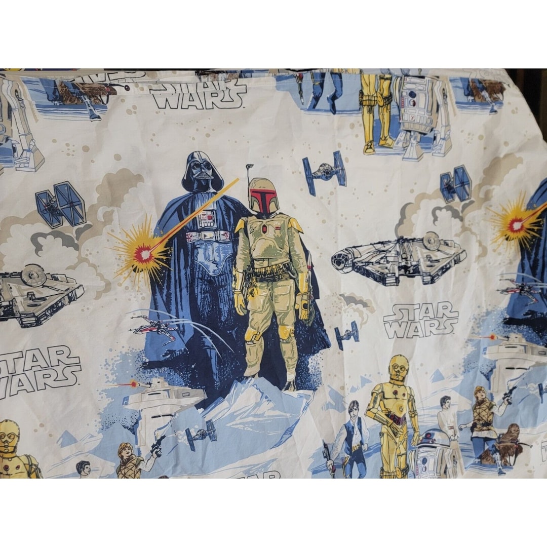 Pottery Barn Kids Star Wars FULL Sheet FLAT Boba Fett Darth Vader ...